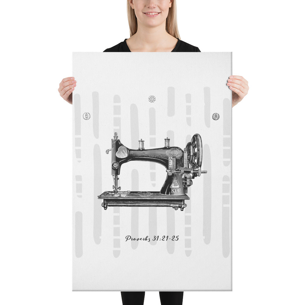 Proverbs 31 Sewing Maching Art On Canvas – ShellMiddy